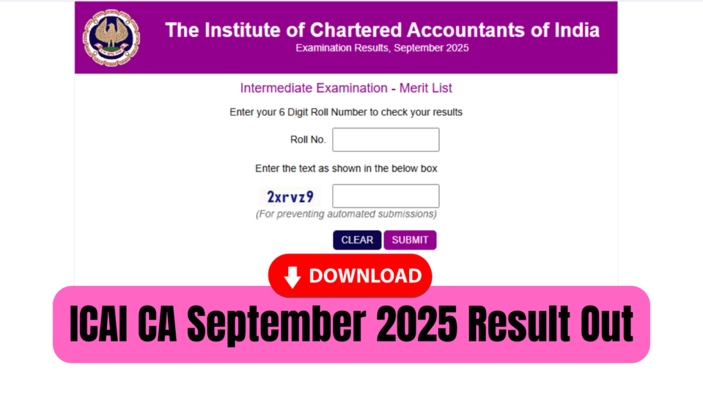 ICAI CA September 2025 Result Out: Check Final, Inter & Foundation Scores